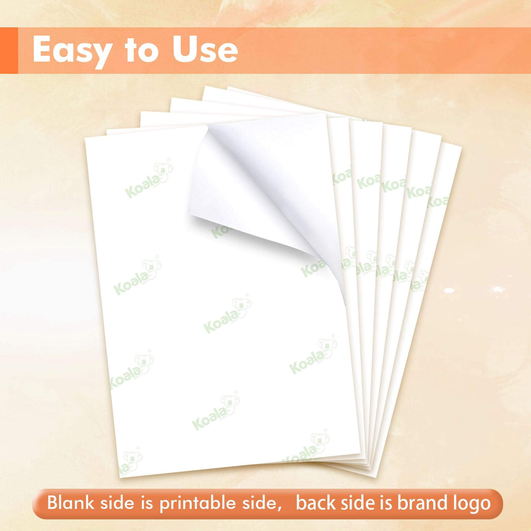 100% Waterproof Matter White Glossy Sublimation Sticker Paper - 25 Sheets