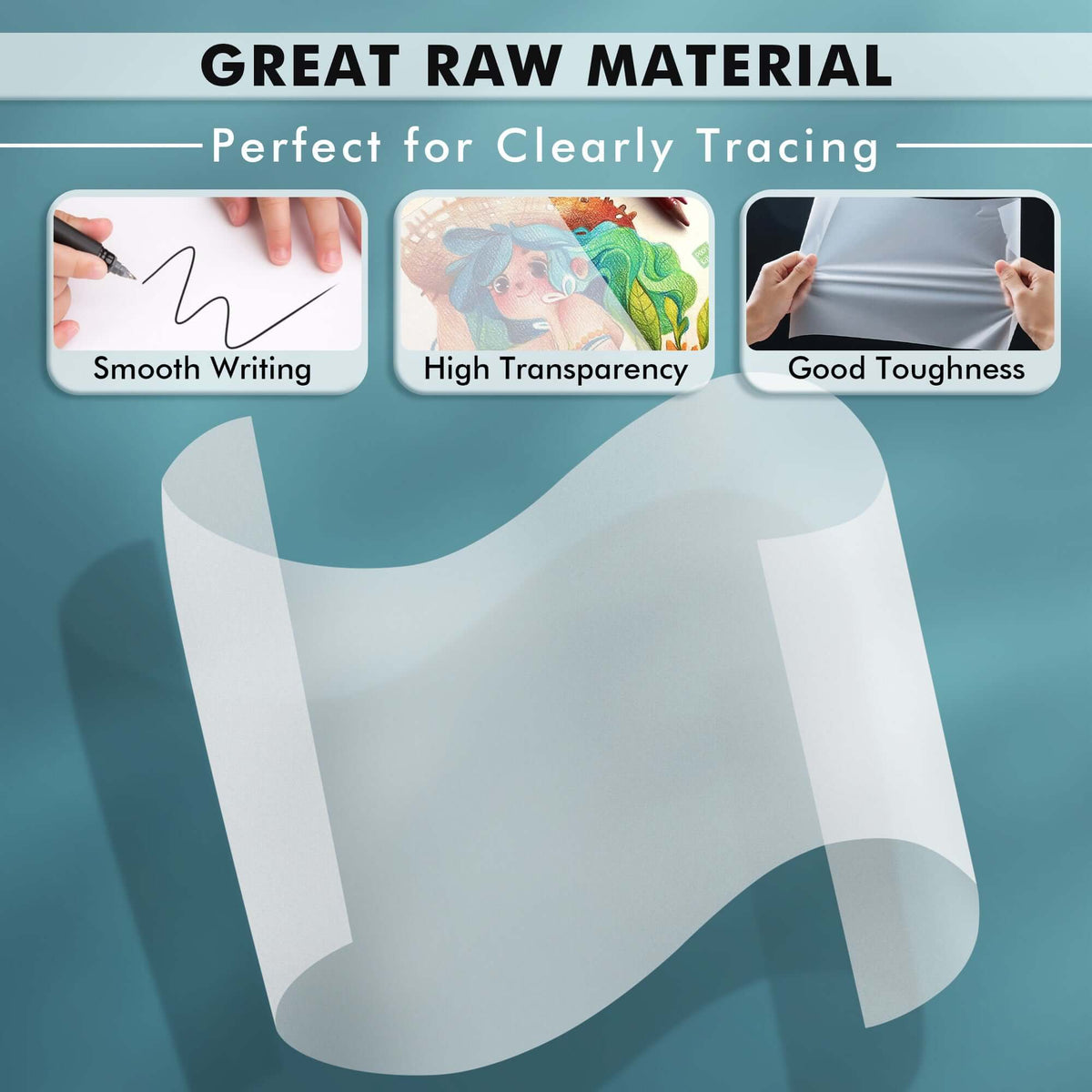 8.5x11 Inch Artist’s Tracing Paper Pad – 100 Sheets, 32LB/50GSM | Ideal ...