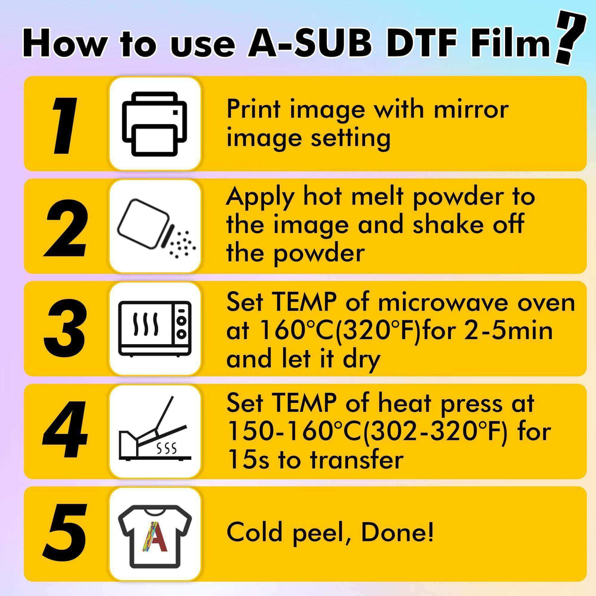 DTF Varied Effects Film Set - 8.5"x11" Sheets