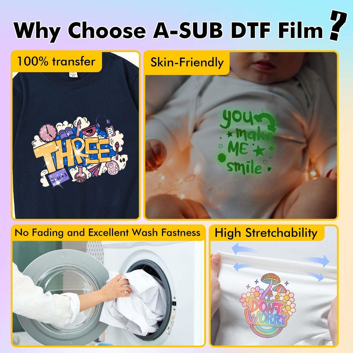 DTF Varied Effects Film Set - 8.5"x11" Sheets