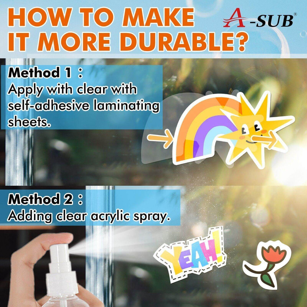 A-SUB Waterproof Glossy Vinyl Sticker Paper for Inkjet Printer 25