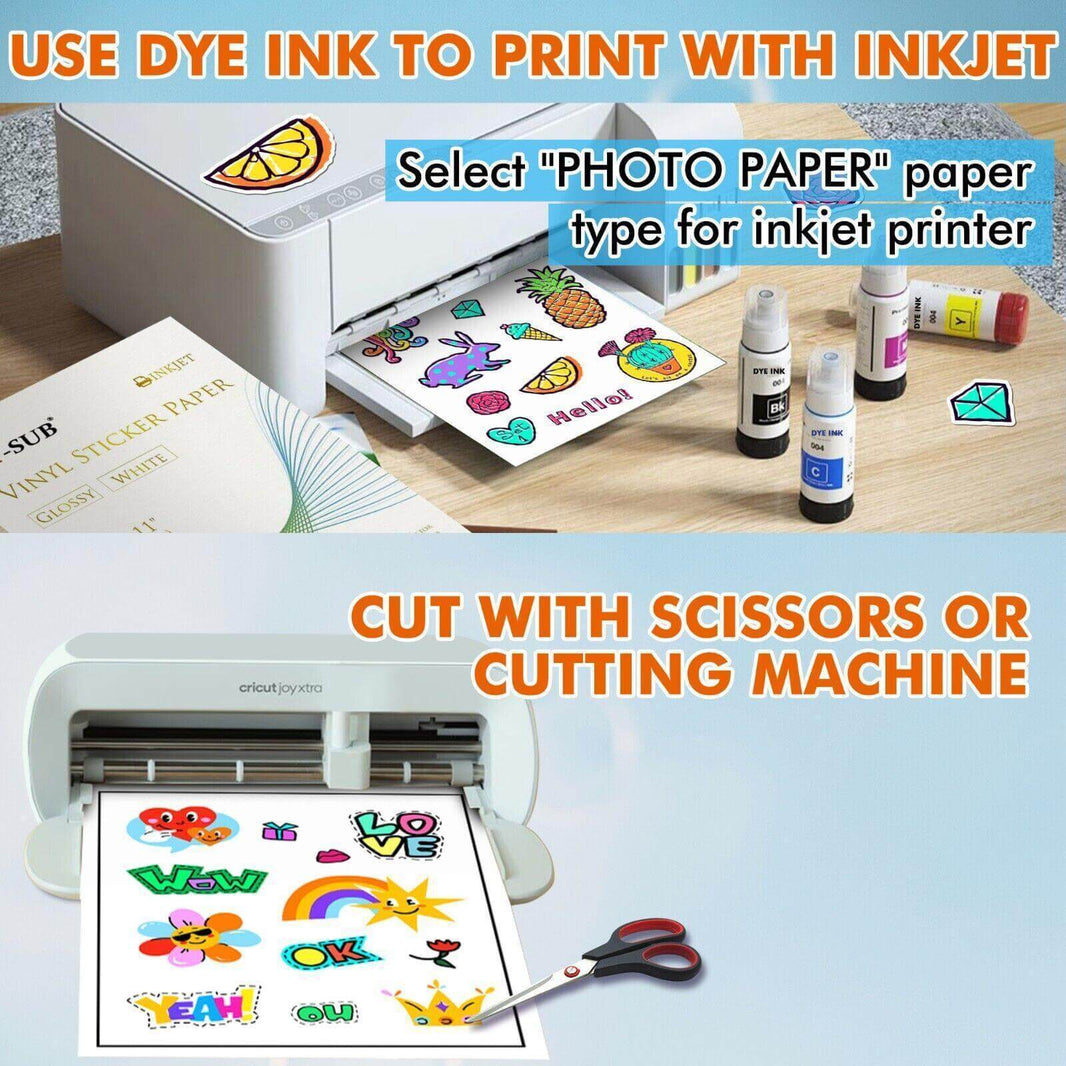 A-SUB Waterproof Glossy Vinyl Sticker Paper for Inkjet Printer 25