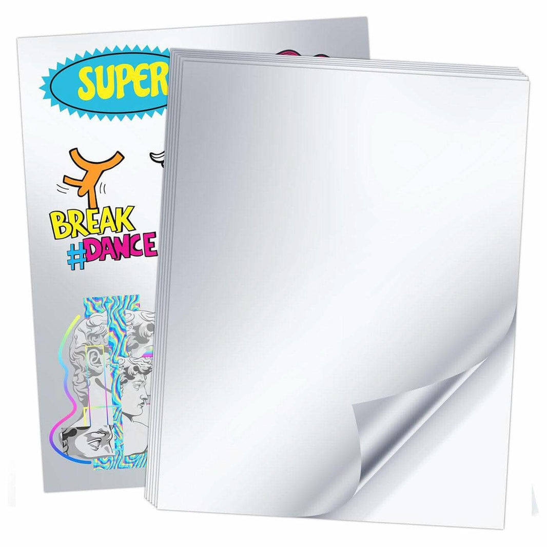 Matte Silver Vinyl Sticker Paper for Inkjet - 8.5x11", 20 Sheets