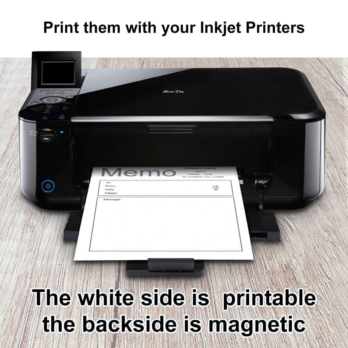 Printable Matte Magnetic Sheets for Inkjet Printers - 8.5"x11" (12 Sheets)