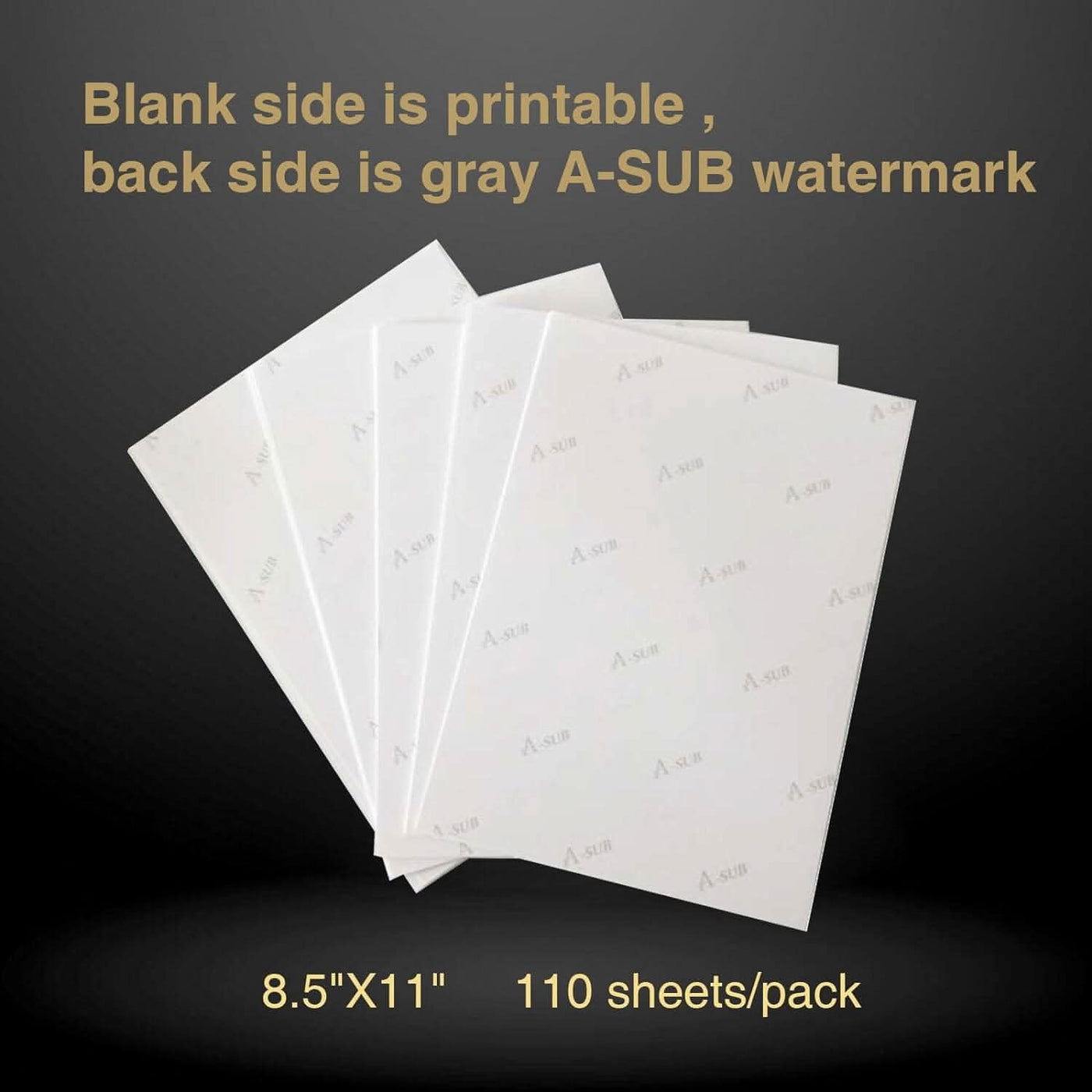 A-SUB Sublimation Paper 8.5x11 - 125gsm, 110 Sheets
